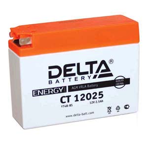 Купить Аккумулятор Delta МОТО CT 12025 (YTX4B-BS) 2.5 А/ч 40 в Санкт ...